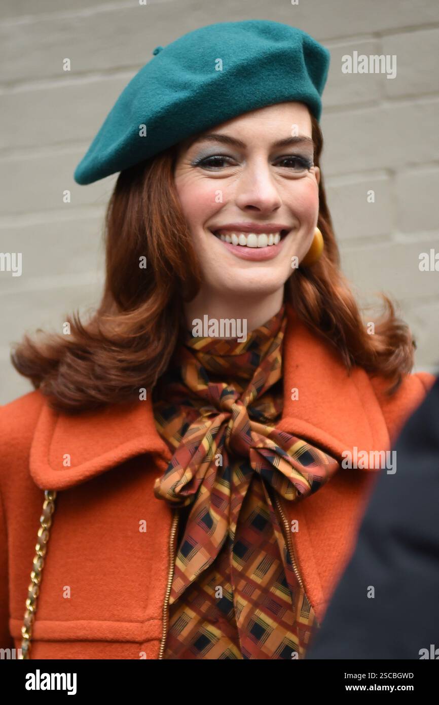 Anne Hathaway was seen on location filming 'Modern Love' on December 2 ...