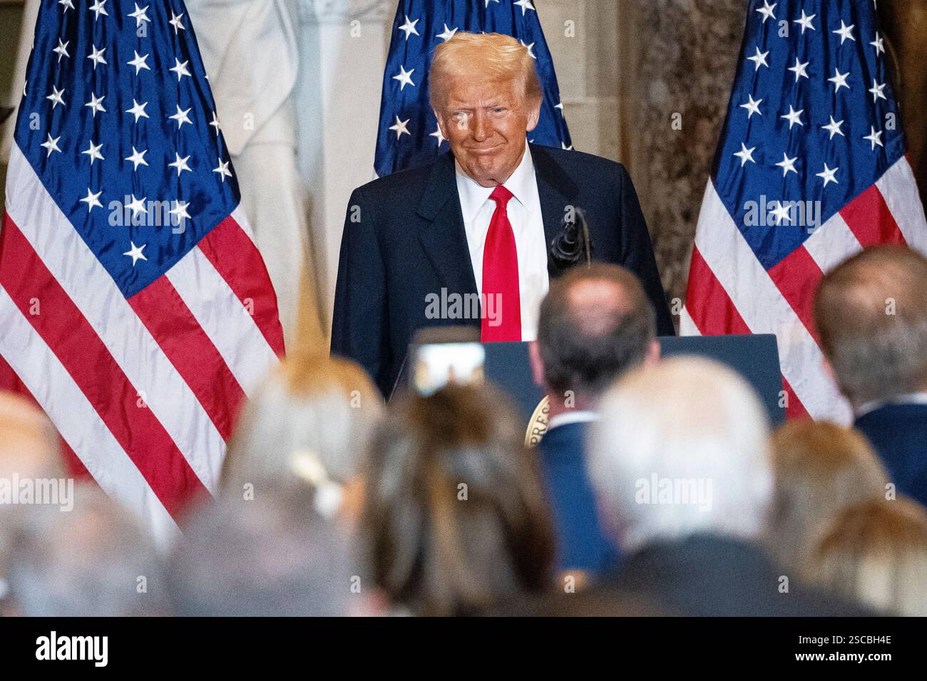 U.S. President Donald Trump speaks at the National Prayer Breakfast, at ...