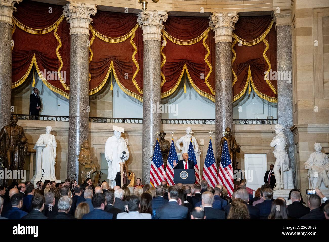 Washington, USA. 06th Feb, 2025. U.S. President Donald Trump speaks at ...
