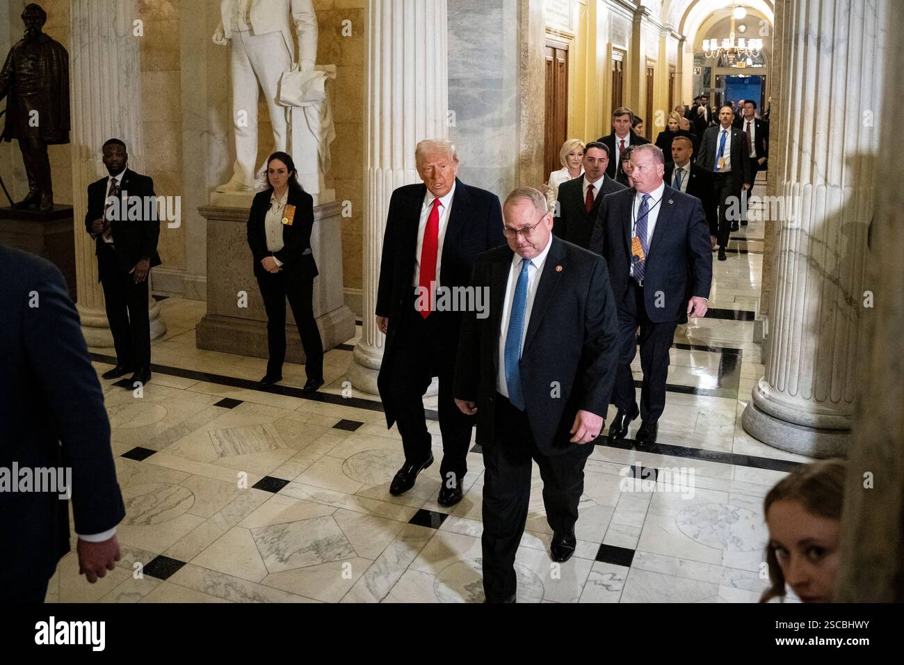 Washington, USA. 06th Feb, 2025. U.S. President Donald Trump arrives at ...