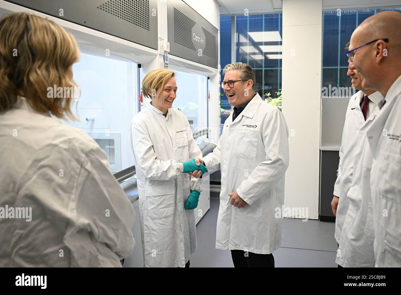 Prime Minister Sir Keir Starmer meets staff at the new decontamination ...