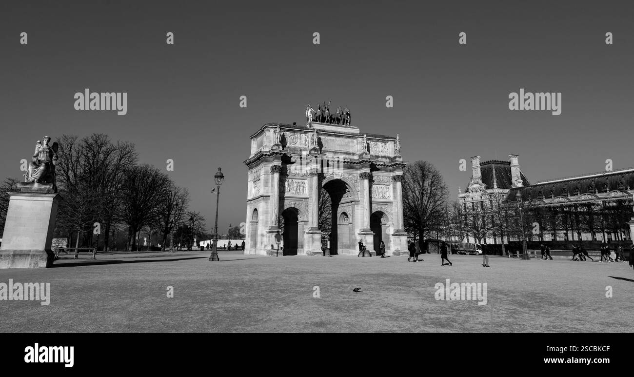 Paris, France - JAN 24, 2022: Arc de Triomphe du Carrousel is a ...