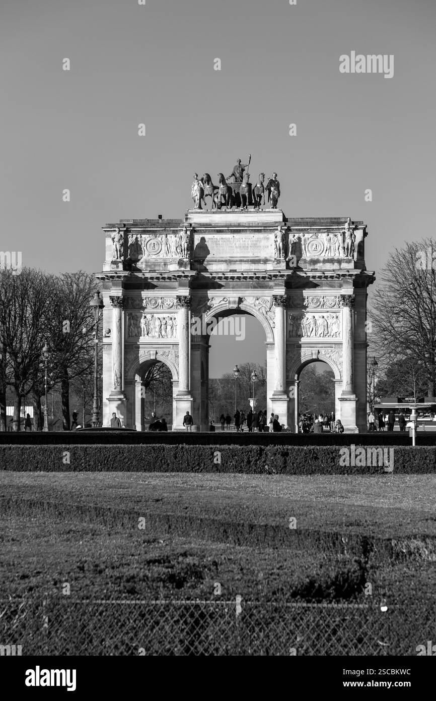 Paris, France - JAN 24, 2022: Arc de Triomphe du Carrousel is a ...