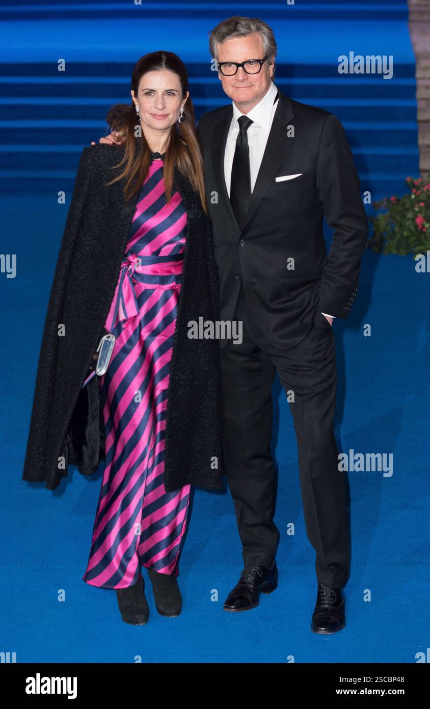 Colin Firth and wife arrive on the red carpet for Mary Poppins Returns ...