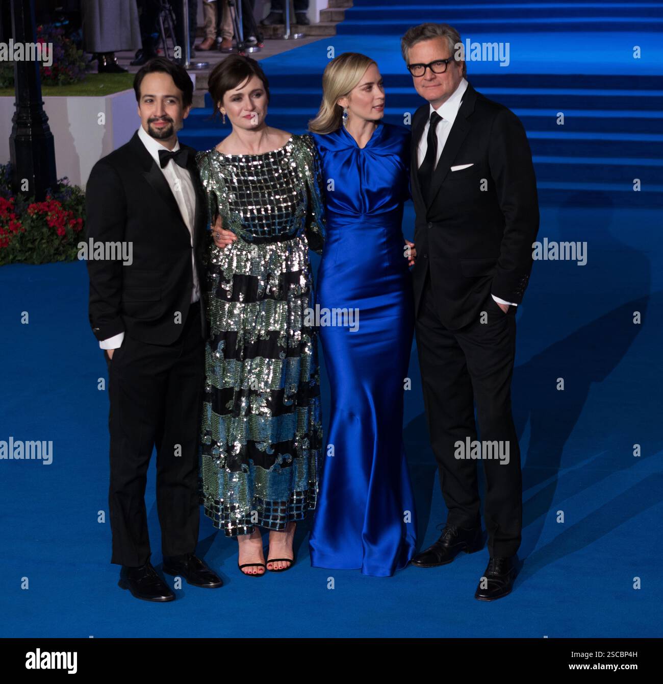 Lin Manuel Maranda, Emily Mortimer, Emily Blunt, Colin Firth arrive on ...