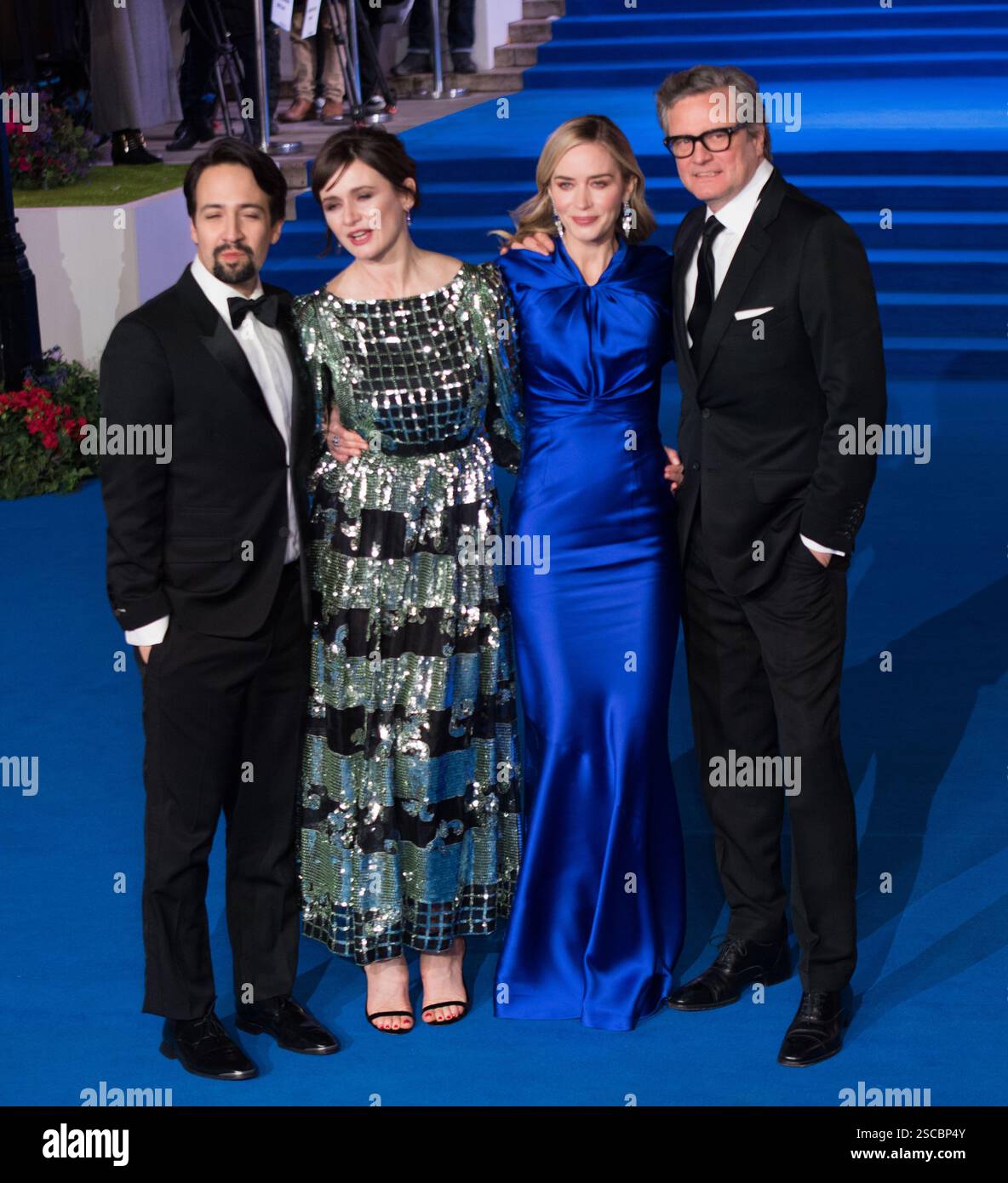 Lin Manuel Maranda, Emily Mortimer, Emily Blunt, Colin Firth arrive on ...