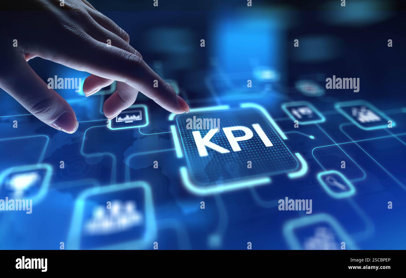 KPI Key Performance Indicators for Measuring Success, projection on a ...