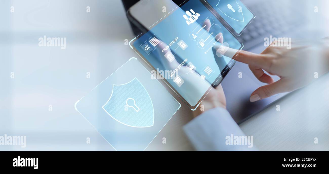 Cyber security and Data Protection for Online Login Systems Stock Photo ...
