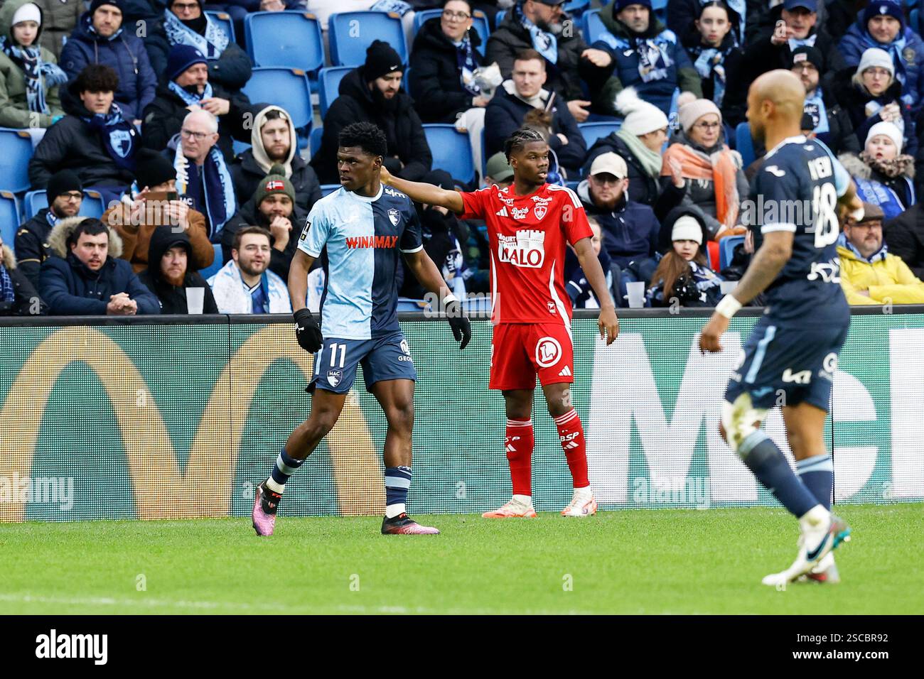 11 Emmanuel SABBI (hac) - 12 Luck ZOGBE (sb29) during the Ligue 1 ...