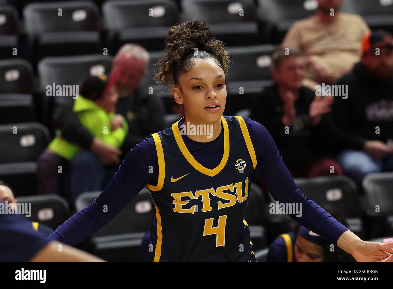 SPARTANBURG, SC - FEBRUARY 01: East Tennessee State Buccaneers guard ...