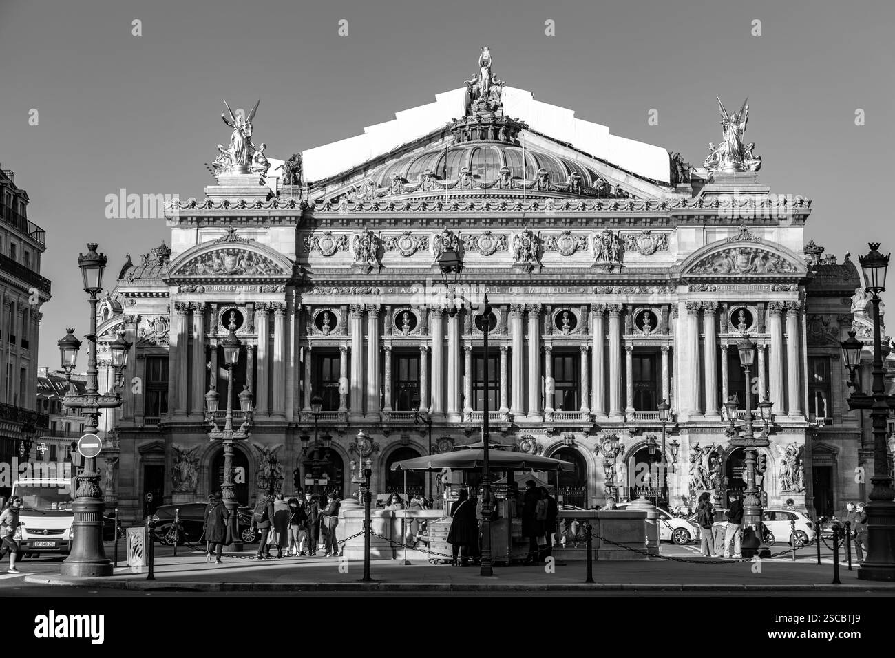 Paris, France - January 24, 2022: Front view of the famous Garnier ...