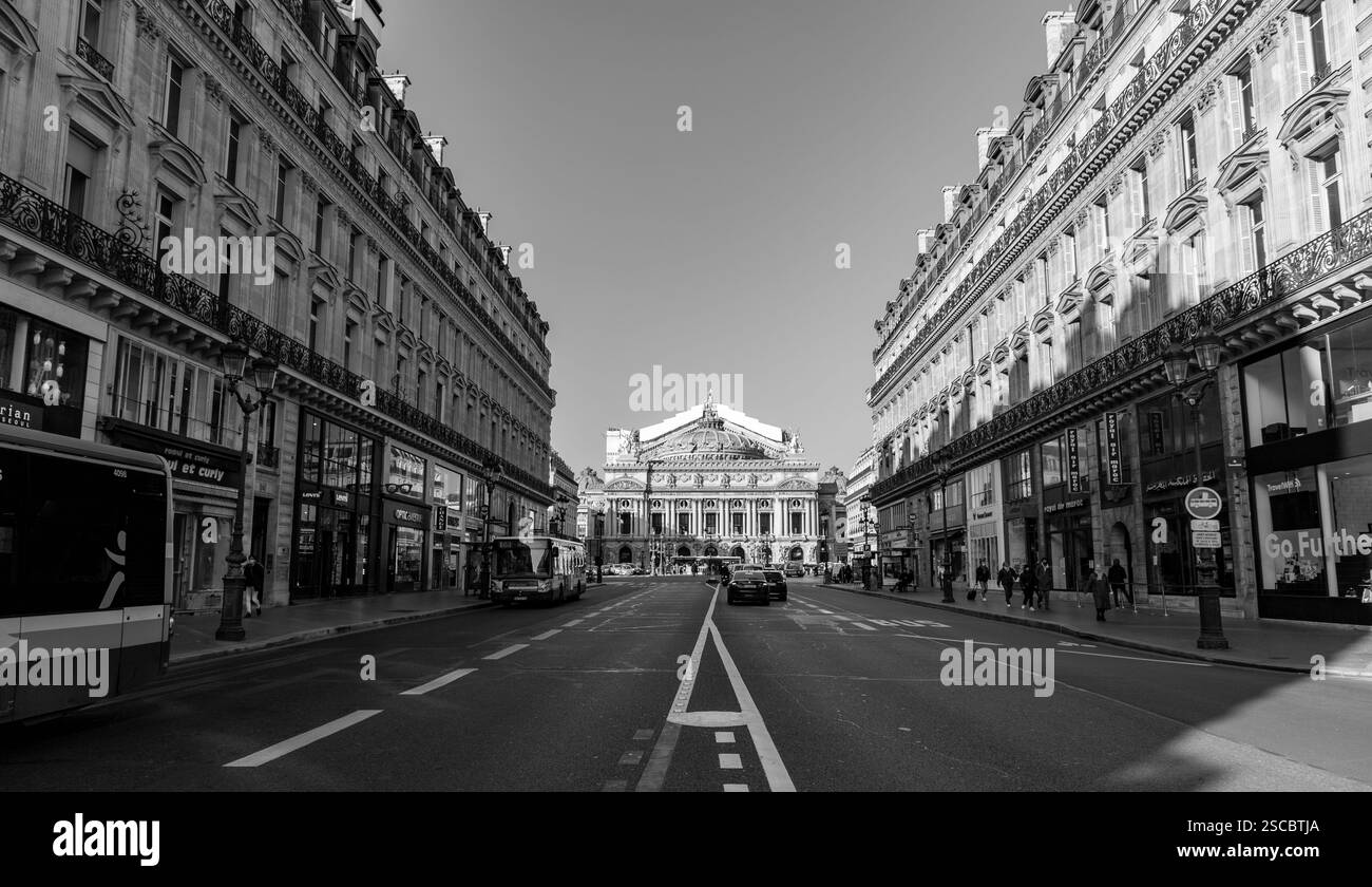 Paris, France - January 24, 2022: Front view of the famous Garnier ...