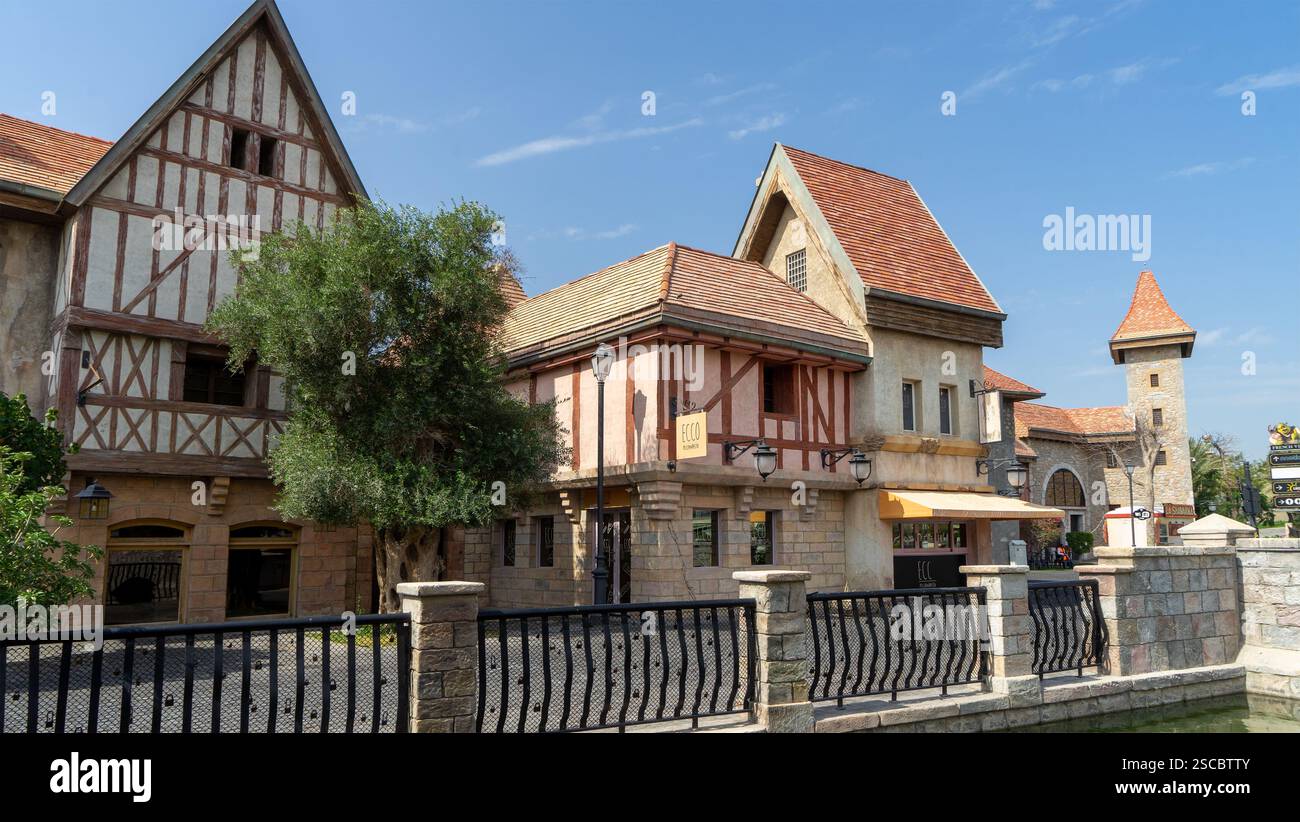 Walking area with shops and restaurants in United Arab Emirates ...