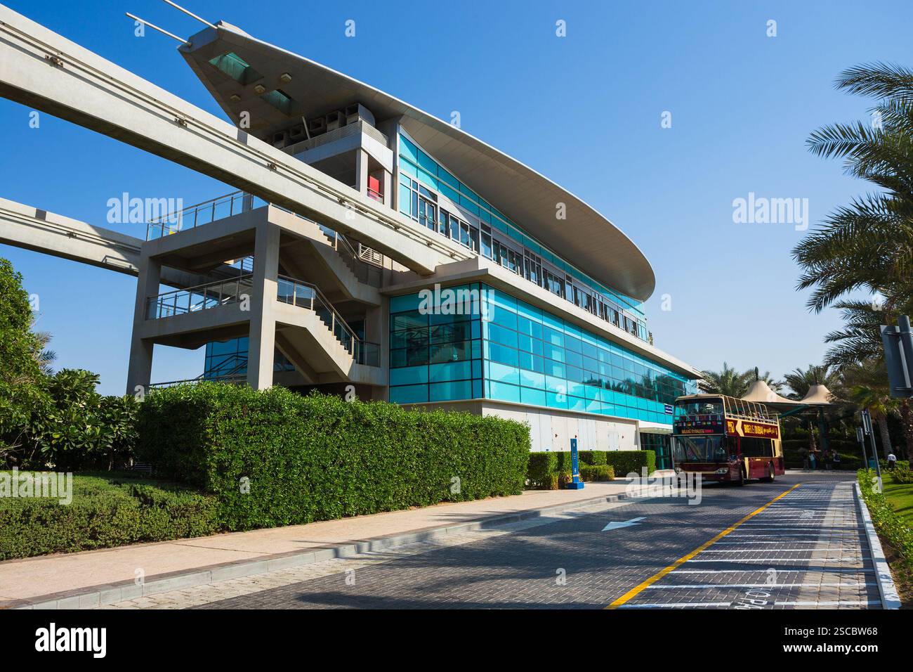 DUBAI - NOVEMBER 3: Monorail station on a man-made island Palm Jumeirah ...