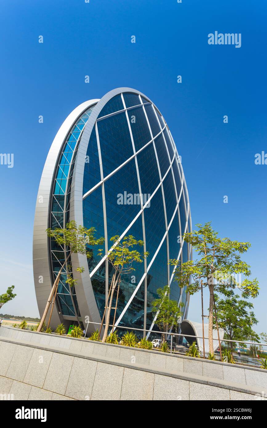 ABU DHABI, UAE - NOVEMBER 5: The Aldar headquarters building is the ...
