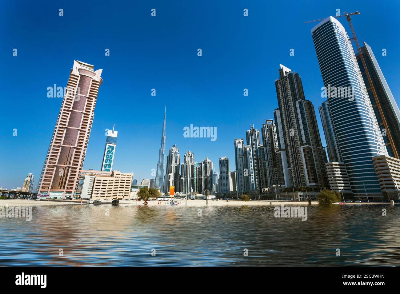 DUBAI, UAE - NOVEMBER 13: High rise buildings and streets nov 13. 2012 ...