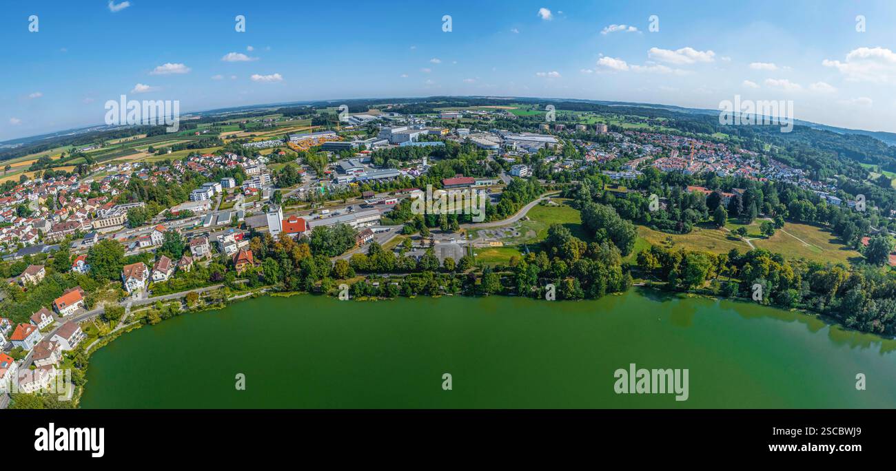 Der Kurort Bad Waldsee in Oberschwaben im Sommer aus der ...