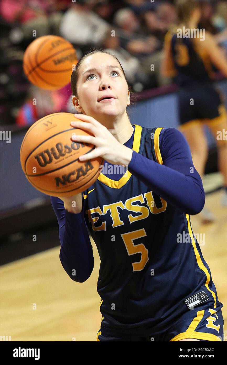 SPARTANBURG, SC - FEBRUARY 01: East Tennessee State Buccaneers guard ...