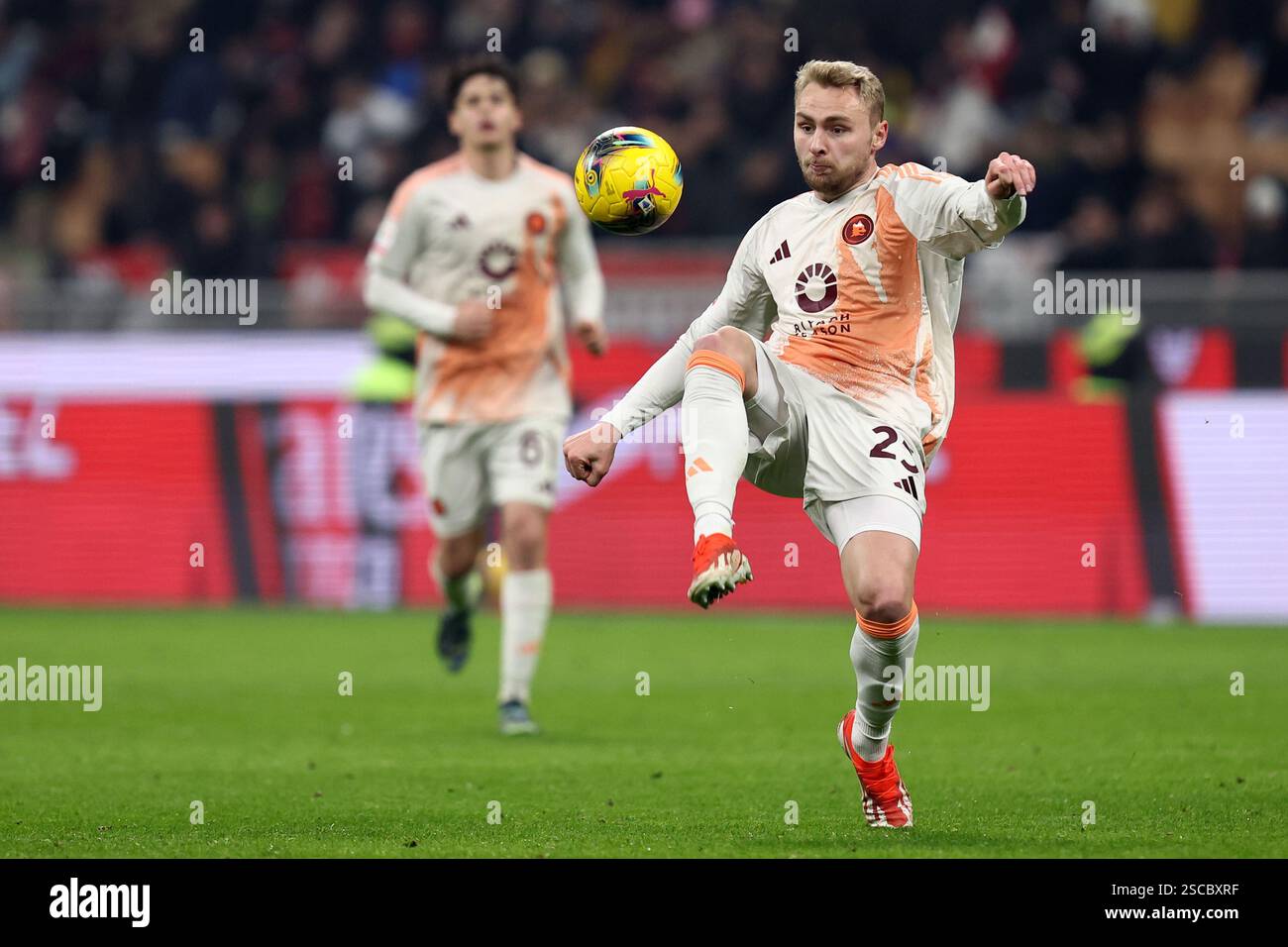 Milano, Italy. 05th Feb, 2025. Victor Nelsson of As Roma in action ...