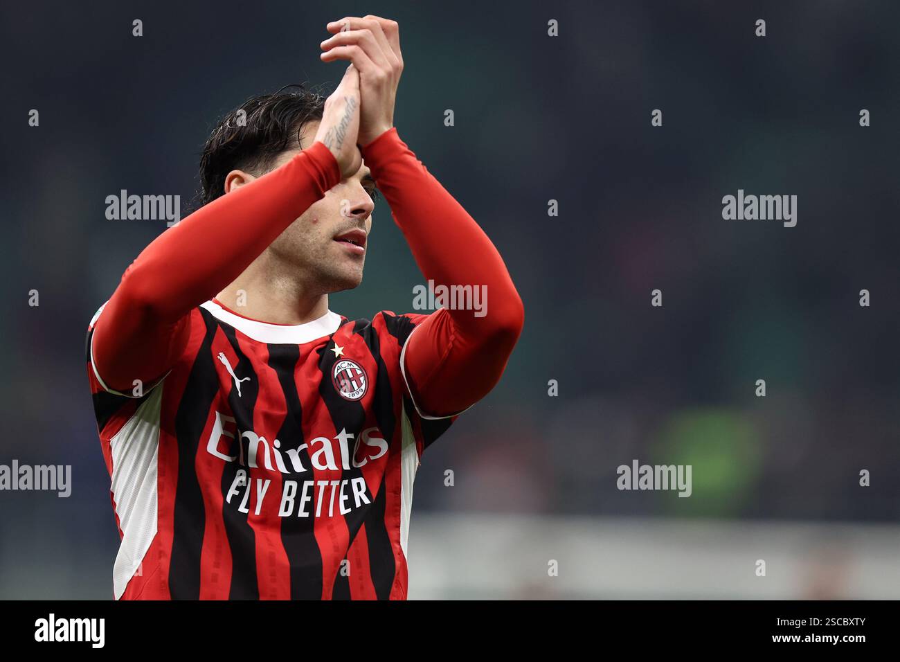 Milano, Italy. 05th Feb, 2025. Riccardo Sottil of Ac Milan celebrates ...