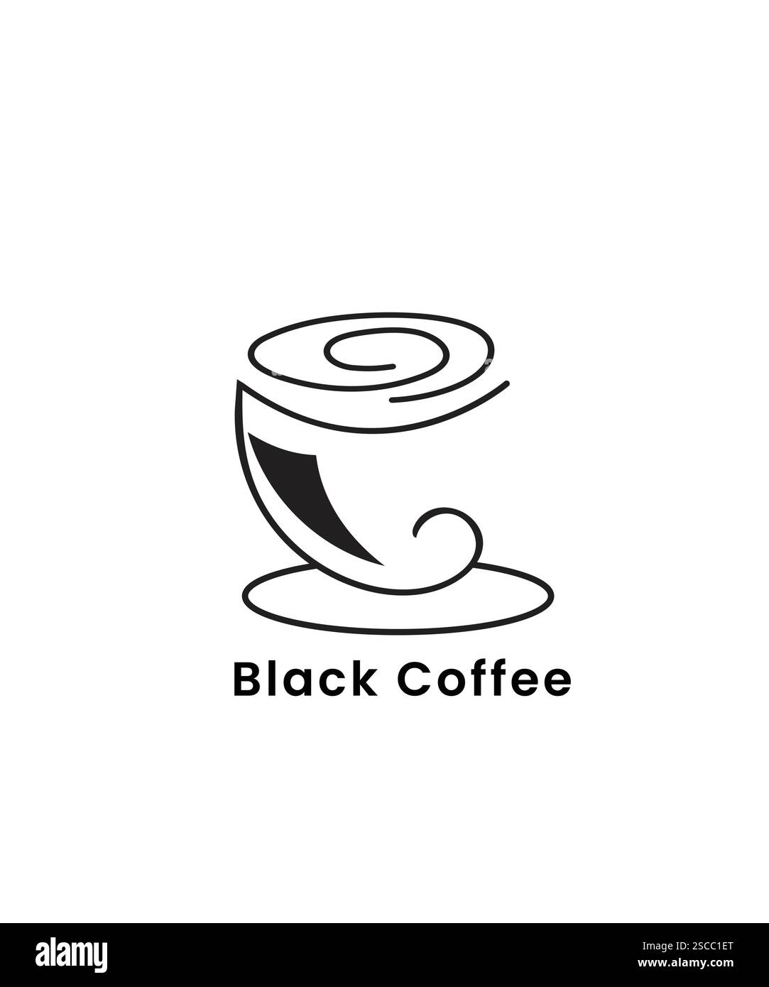 black coffee cup logo, abstract black coffee cup logo, vector ...