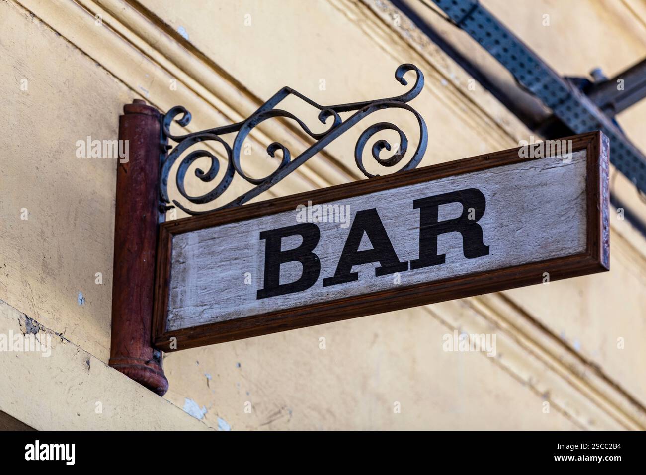 Antique bar sign Stock Photo - Alamy