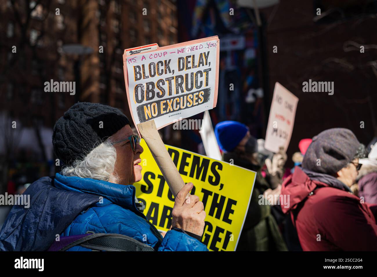 New York Ciy, USA. 05th Feb, 2025. Protesters gathered outside of ...