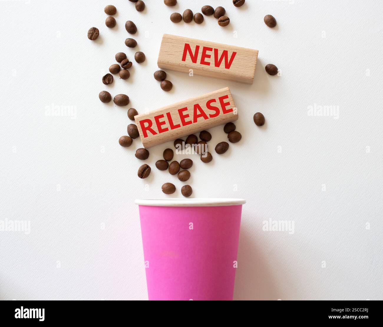 New Release symbol. Concept word New Release on wooden blocks ...