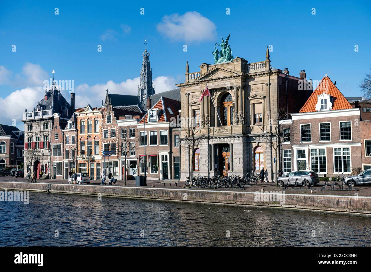 Haarlem The Netherlands 6th February 2025 View along the River Spaarne ...