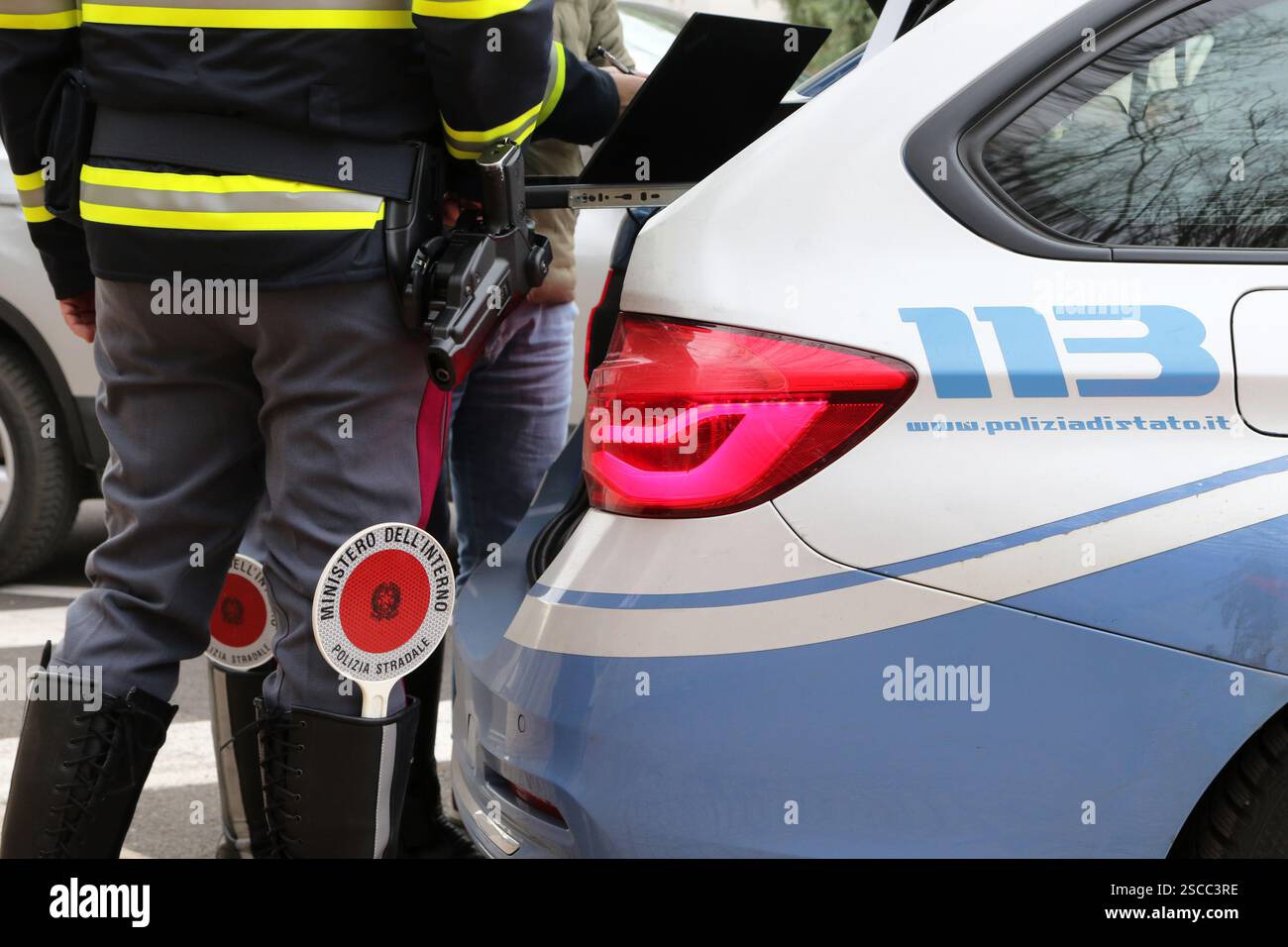 Italian State Police Officer from Polizia Stradale on Duty Stock Photo ...