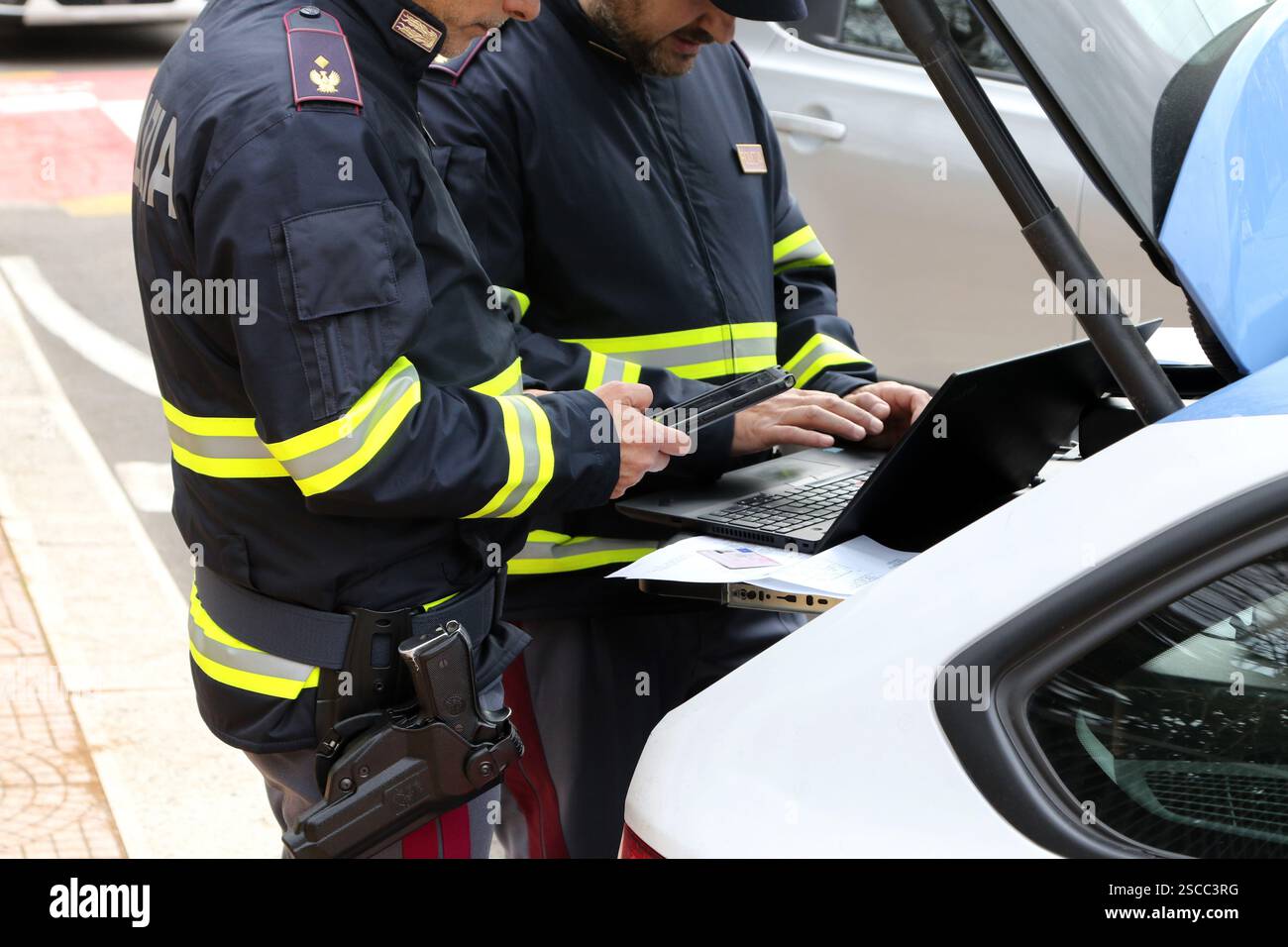 Italian State Police Officer from Polizia Stradale on Duty Stock Photo ...