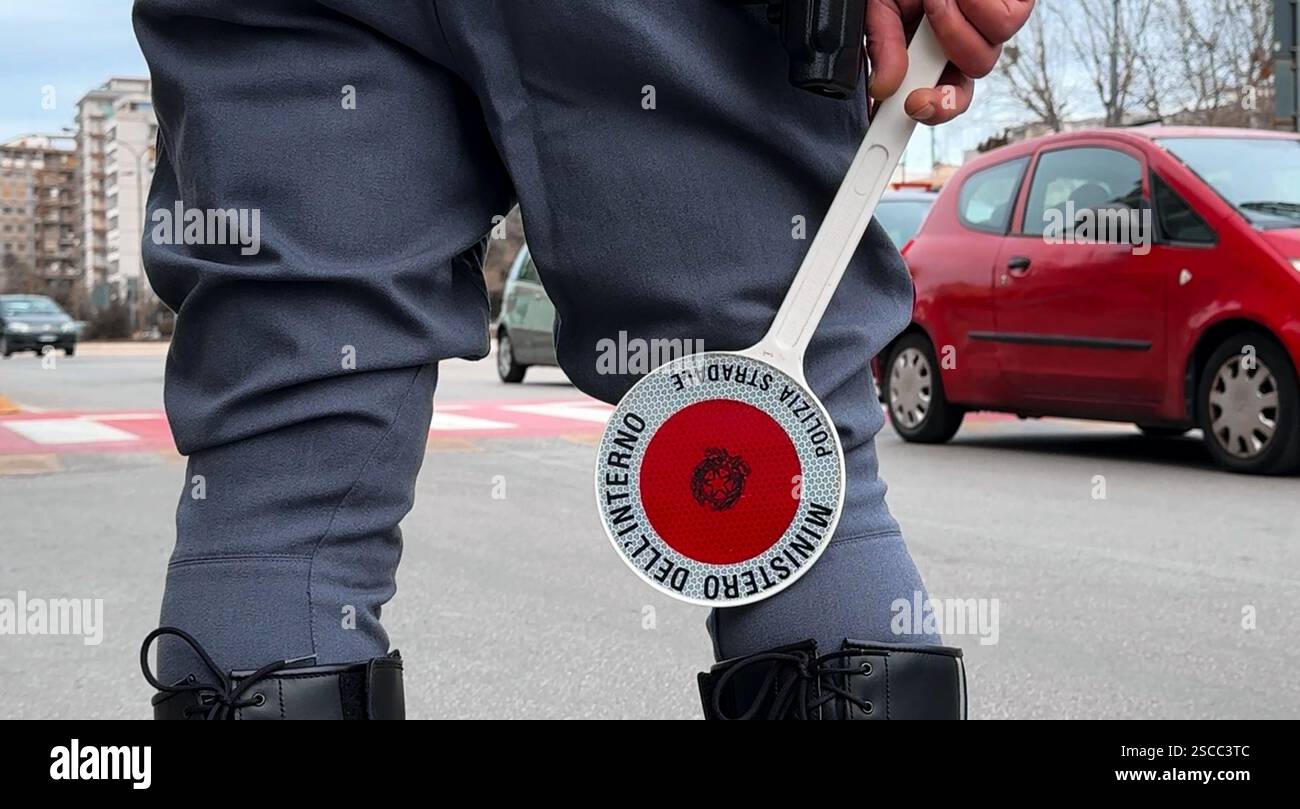 Italian State Police Officer from Polizia Stradale on Duty Stock Photo ...