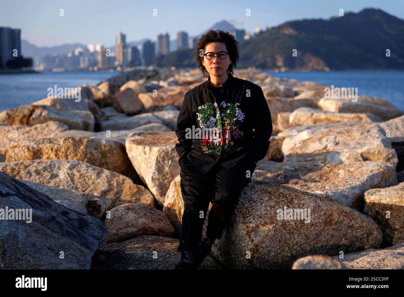 Mona Chen bei einem Photoshooting an der Grenze von Hongkong zu Festlandchina. Sie ist eine ...