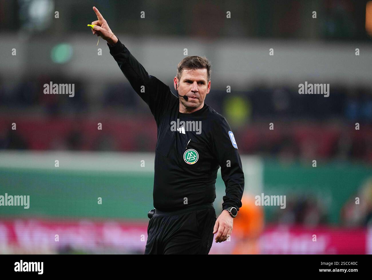 February 05 2025: Frank Willenborg, referee, gestures during a DFB ...