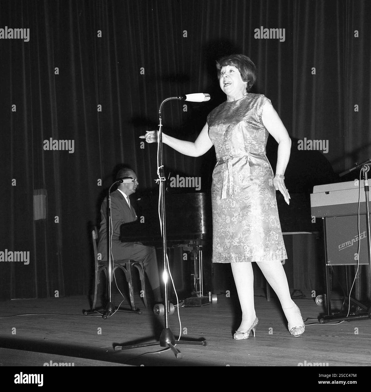 The German actress and chanson singer Brigitte Mira at a performance in ...