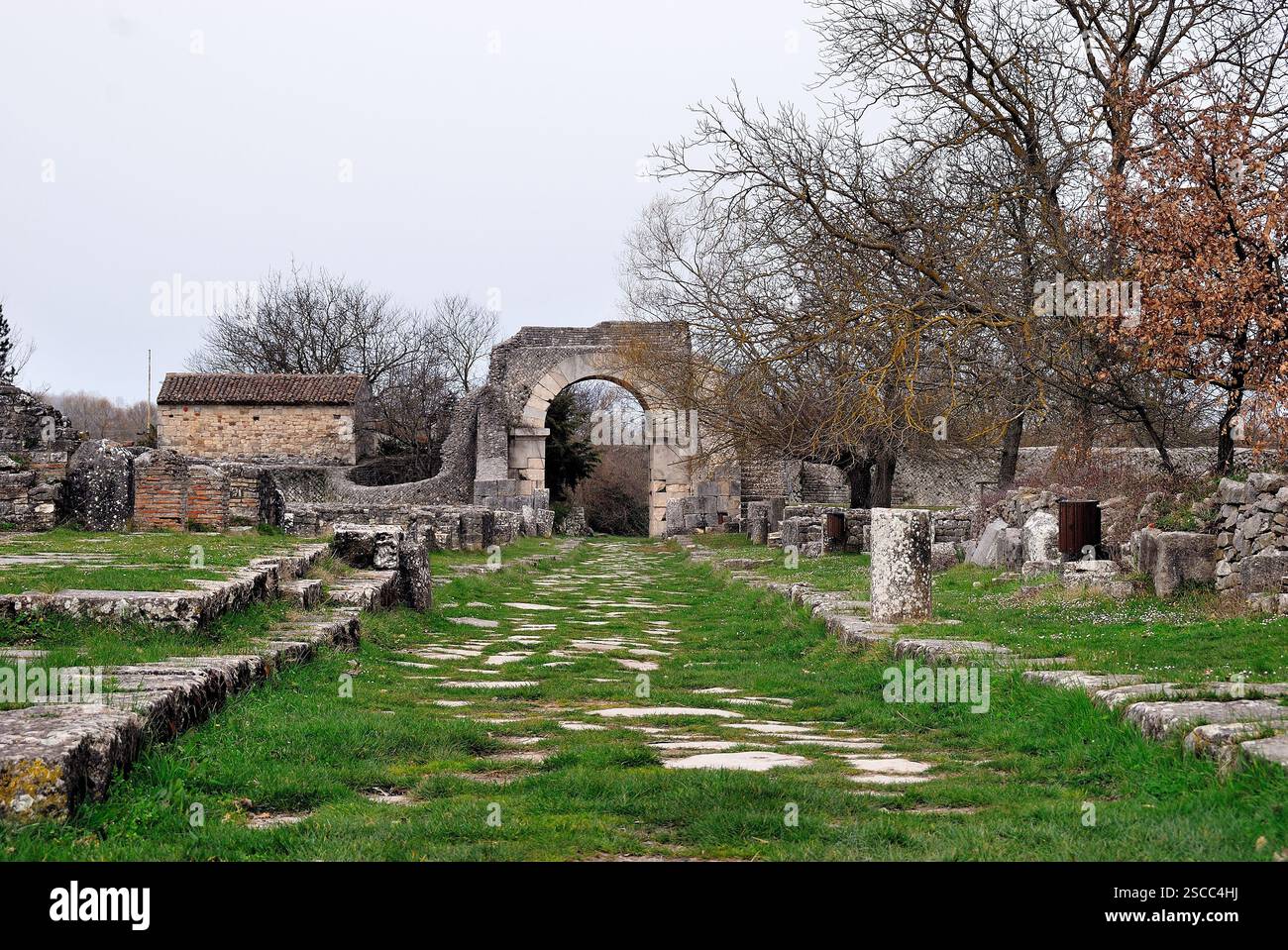 Saepinum, Bovianum Gate (Porta Bovianum) and the Decumano. Located in ...