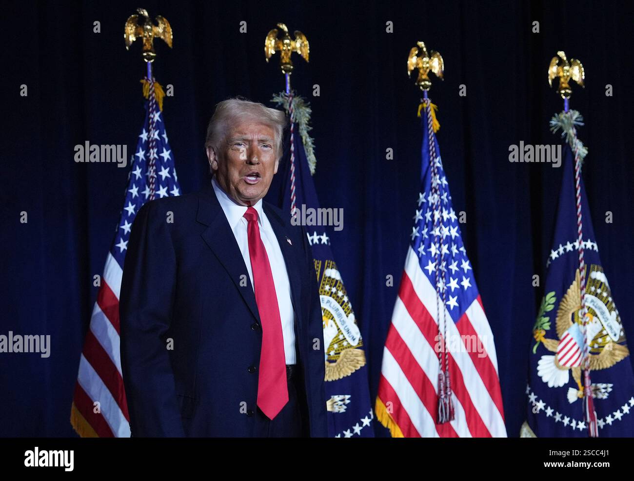 President Donald Trump attends the National Prayer Breakfast at ...