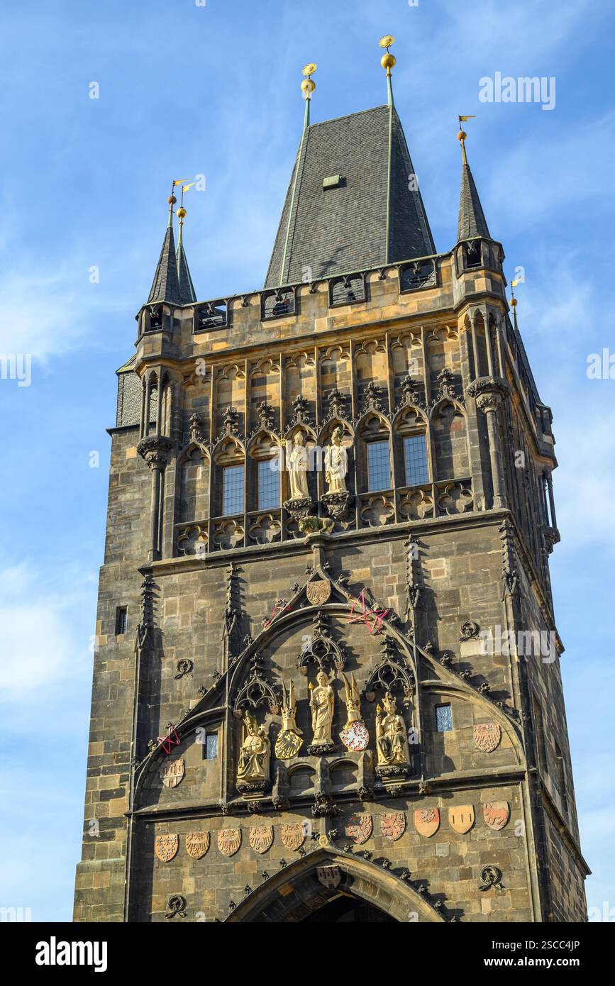 Old Town bridge tower (Staromestska mostecka vez), gothic gateway tower ...