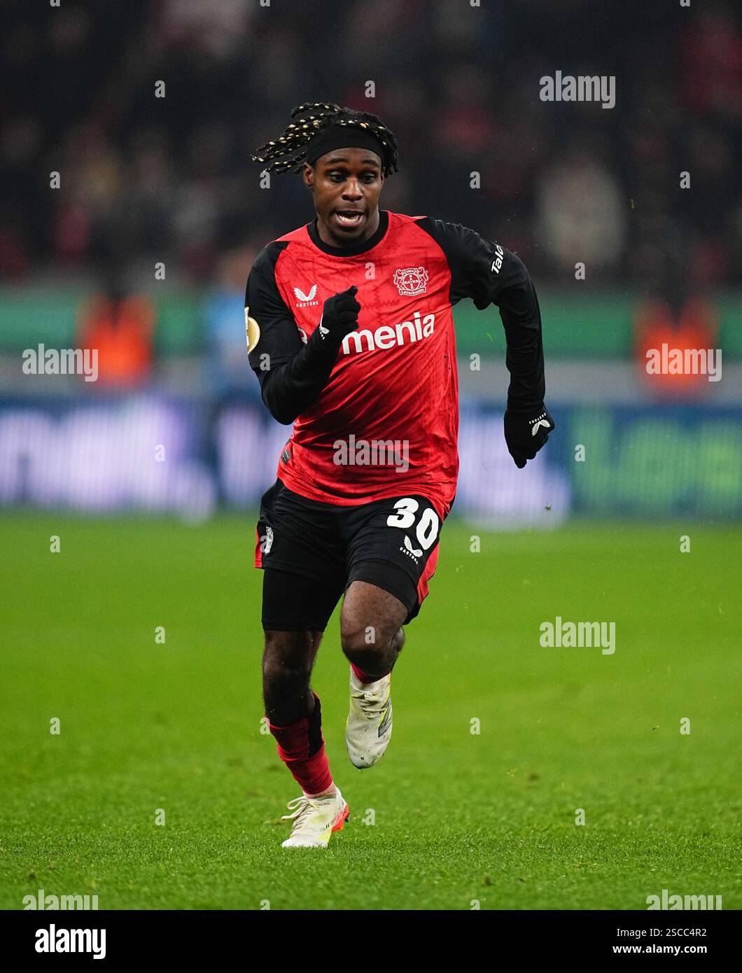 Bay Arena, Leverkusen, Germany. 05th Feb, 2025. Jeremie Frimpong of ...