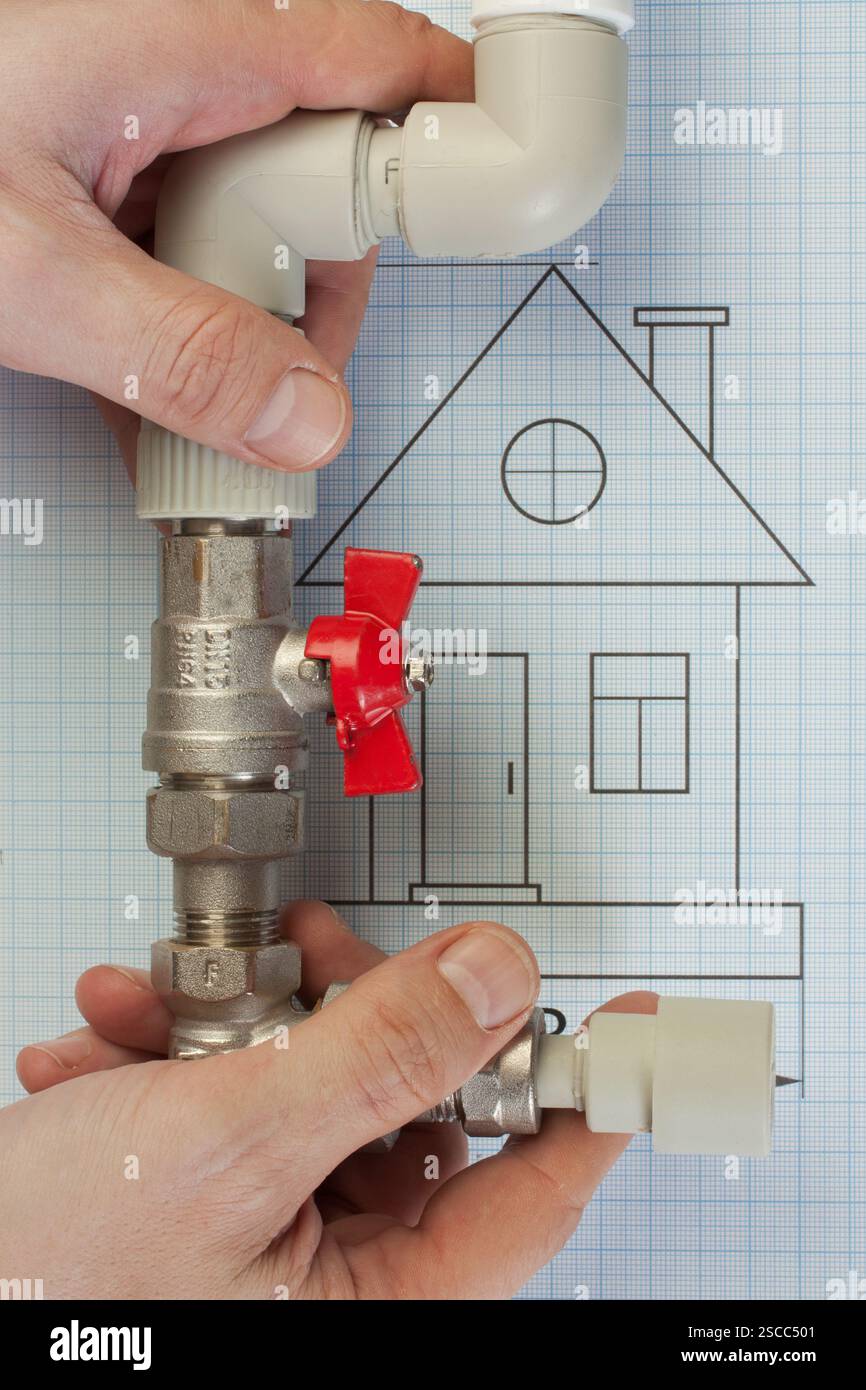 Plumbing fixtures and piping parts Stock Photo - Alamy