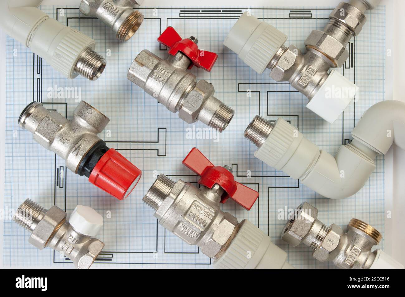 Plumbing fixtures and piping parts Stock Photo - Alamy