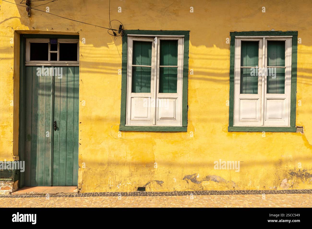 facade of house in Santana do Parnaiba, historic city of colonial ...