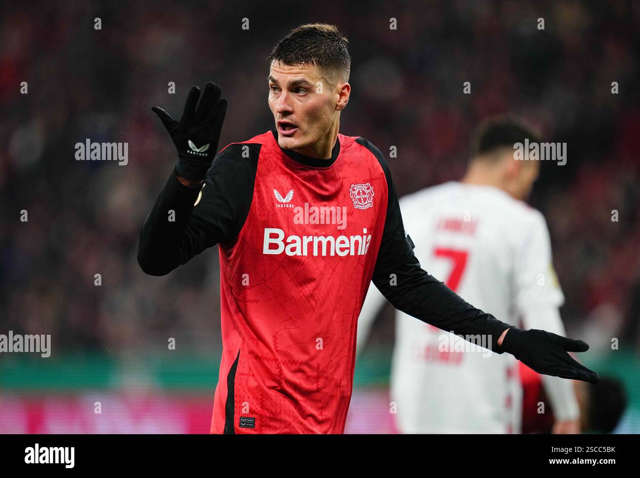 February 05 2025: Patrik Schick of Bayer 04 Leverkusen looks on during ...