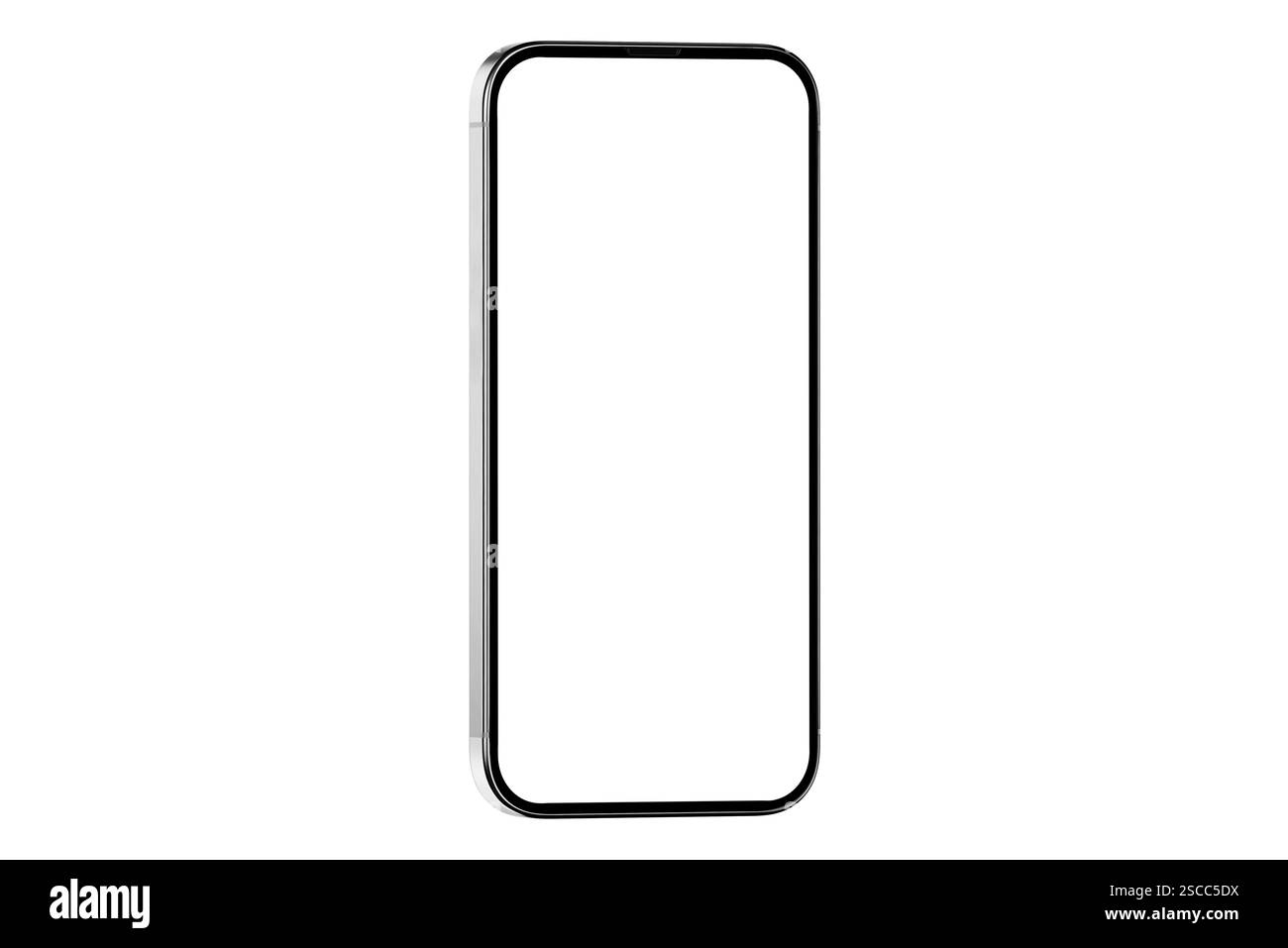 Smartphone iPhone mockup with blank screen isolated on a white ...