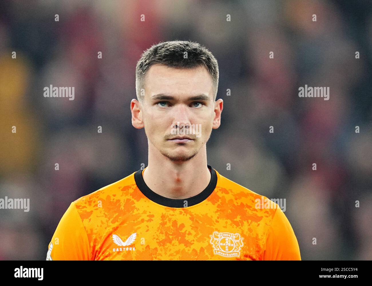 Bay Arena, Leverkusen, Germany. 05th Feb, 2025. Matej Kovar of Bayer 04 ...