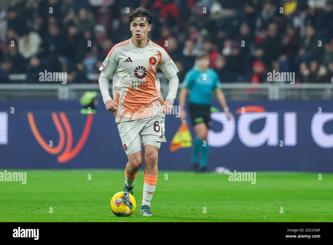 Milan, Italy. 05th Feb, 2025. Niccolo Pisilli of AS Roma seen in action ...