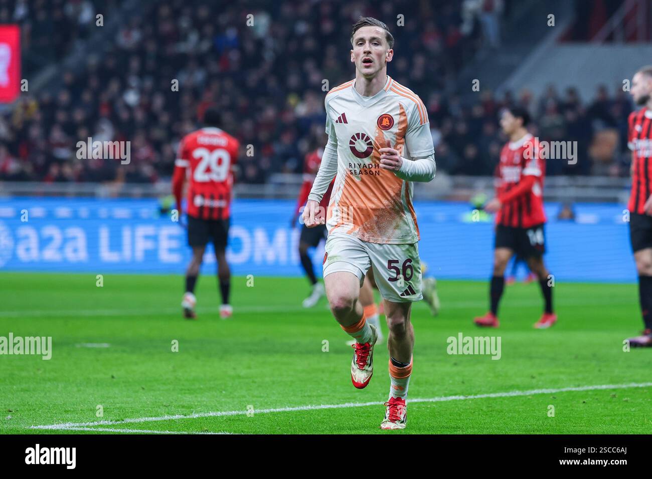 Alexis Saelemaekers of AS Roma seen in action during Coppa Italia 2024/ ...