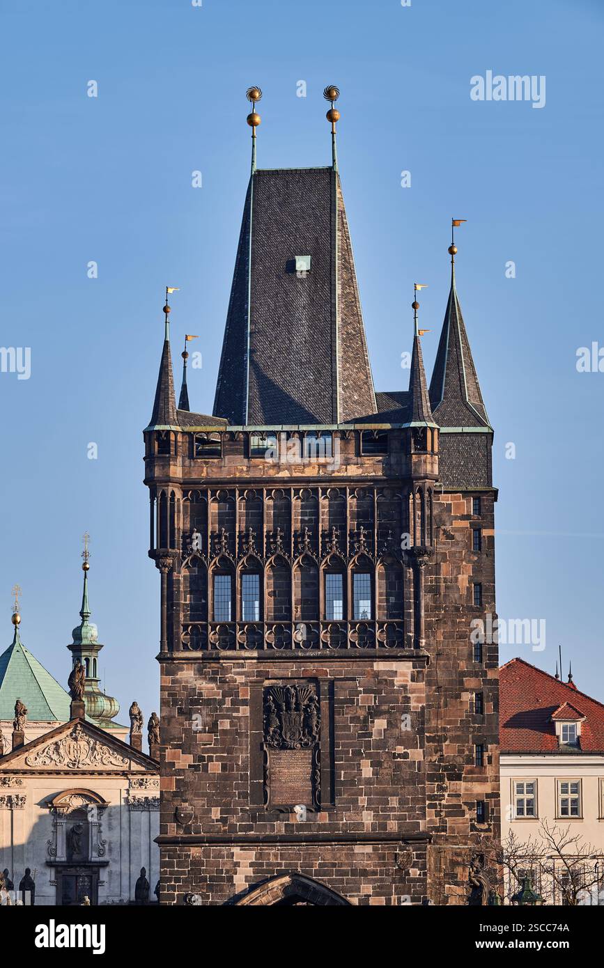 Old Town bridge tower (Staromestska mostecka vez), gothic gateway tower ...