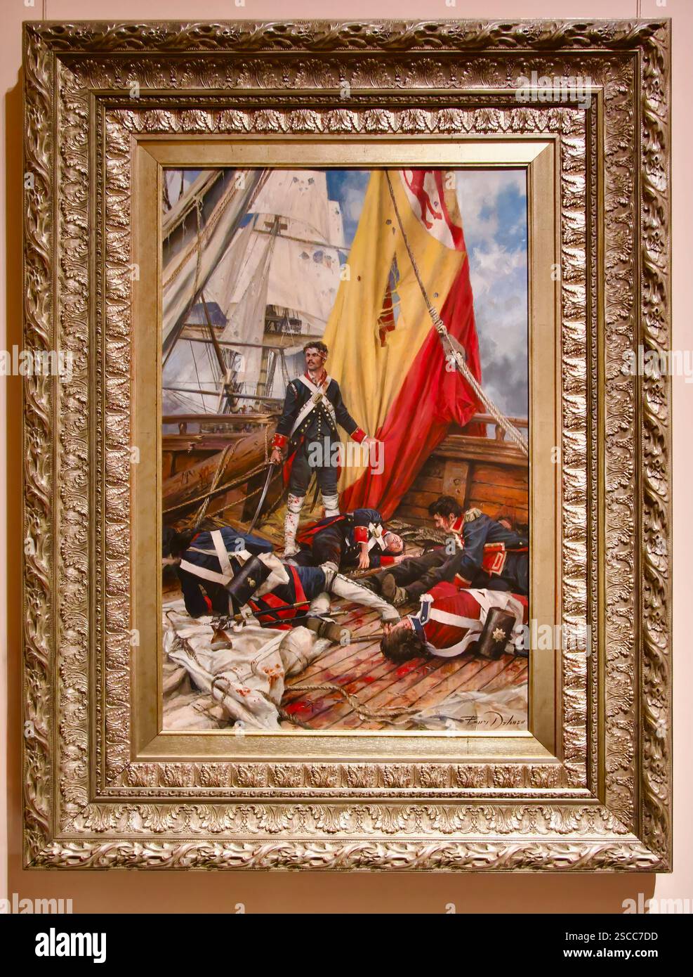 Battle flag of the ship san nicolas de bari hi-res stock photography ...