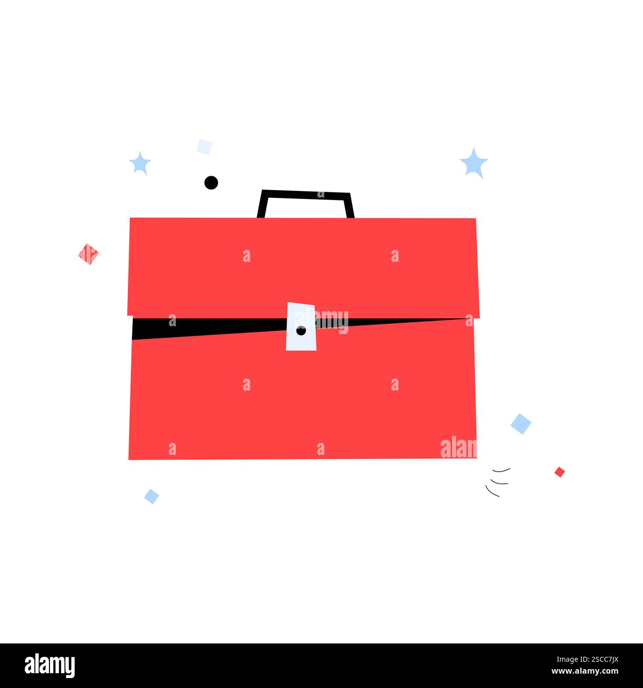 Red Briefcase In Flat Vector Illustration Symbolizing Business, Career ...